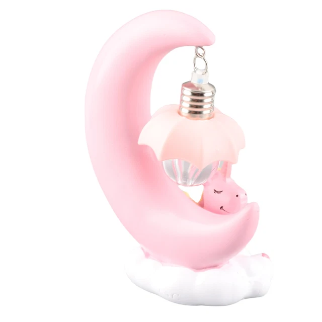 HOT (PINK) CARTOON Moon LED Night Light Baby Nursery Lamp Ornaments ...