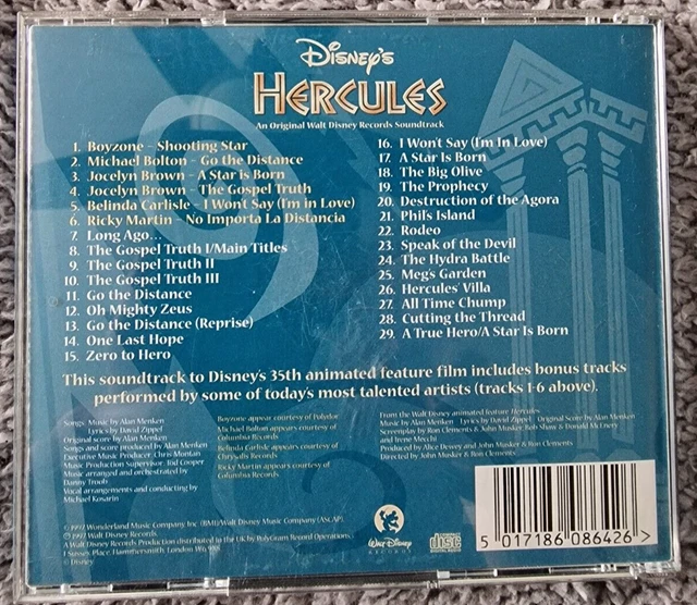DISNEY'S HERCULES - Walt Disney **RARE CD ALBUM** SOUNDTRACK 1997 $9.96 ...