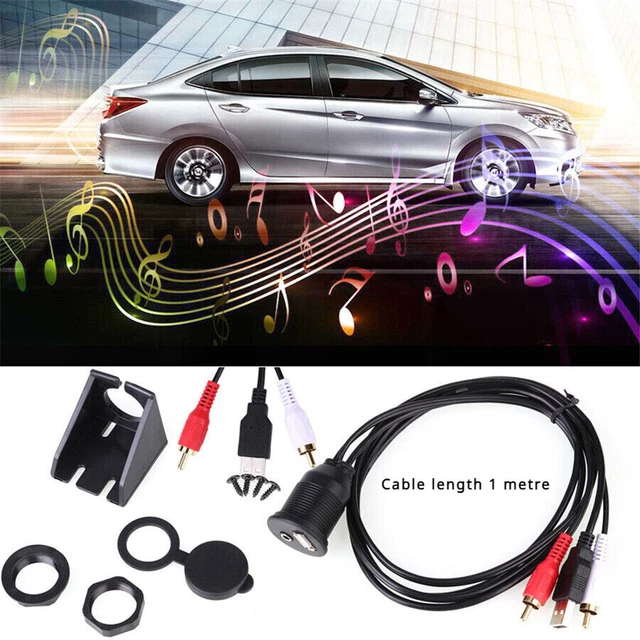 AUX CÂBLE D'EXTENSION radios RCA audio-entrée et port USB adaptateur d'extension pour voiture ...