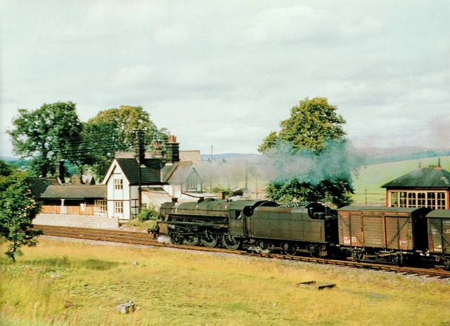 BELL BUSK STATION Midland Black 5 Steam Loco Train 1967 Mounted Railway ...