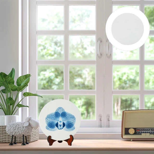 HAND-PAINTED DIY ROUND Ceramic Chip DIY Colored Drawing Ceramic Plate ...