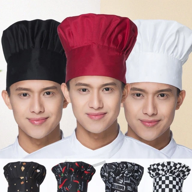 CHEF HAT BAKER Kitchen Cook Hat Restaurants Catering Cap Men Women ...