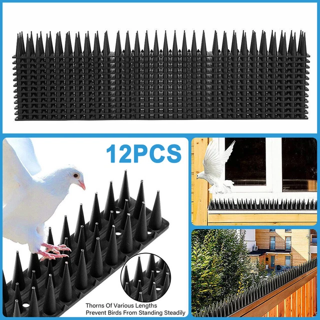 BIRD SPIKES, 12PACK/5.4M Pigeon Cat Fox Animal Deterrent Spikes Fence ...
