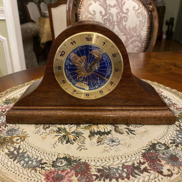NICE USED GERMAN Made By Wehrle Solid Oak Frame Mantle/Desk Clock ...