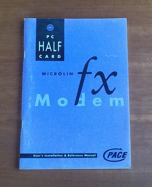 VINTAGE MICROLIN FX Modem Pc Half Card User's Installation & Reference ...