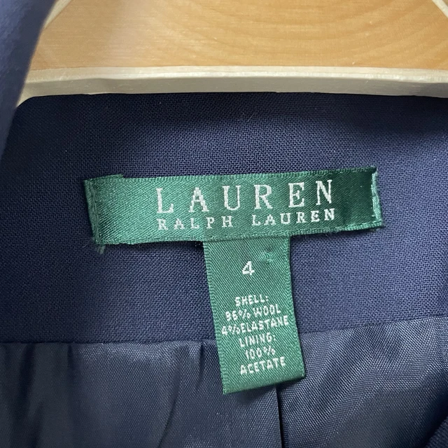 LAUREN RALPH LAUREN Wool Blend Moto Biker Zip Jacket Navy Lightweight ...