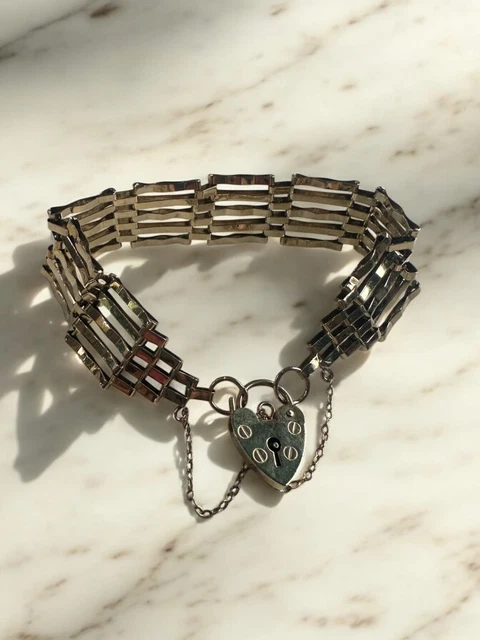 VINTAGE, SOLID 9CT Yellow Gold Gate Bracelet, Hallmarked, Stunning ...