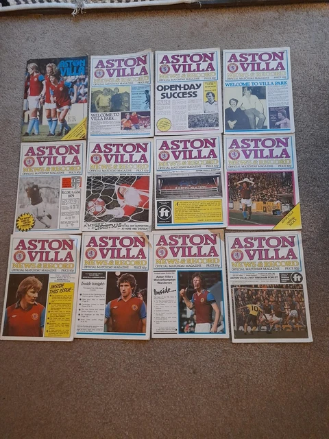 JOB LOT BUNDLE 12 ASTON VILLA Home Football Programmes 1979 - 1980 Gary ...