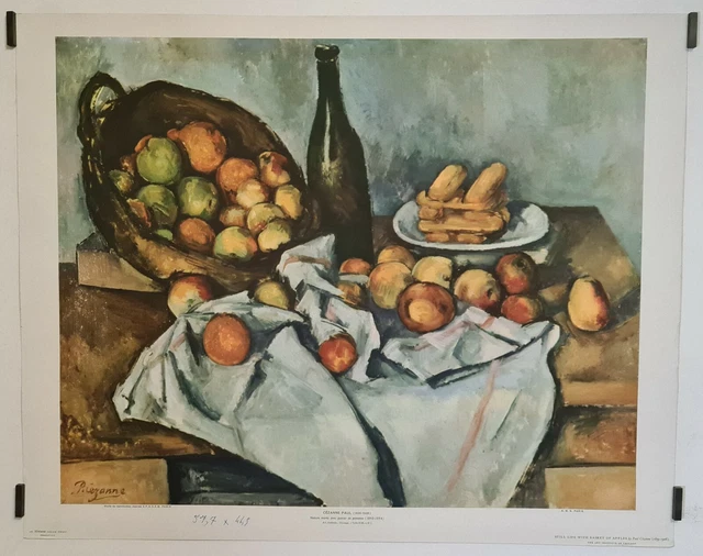 PAUL CÉZANNE NATURE MORTE avec panier de pommes circa 1950 Lithographie EUR 300,00 - PicClick FR