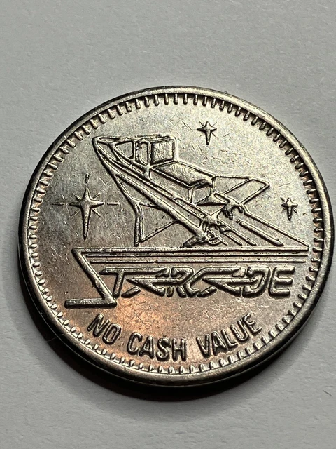 RARE STARCADE SILVER-TONE ARCADE TOKEN WITH SPACE SHUTTLE DEFUNCT #si1 ...