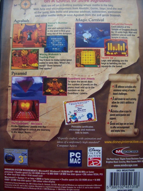 MATHS QUEST--- WITH Aladdin---Disney Learning Maths Skills---Free Post ...