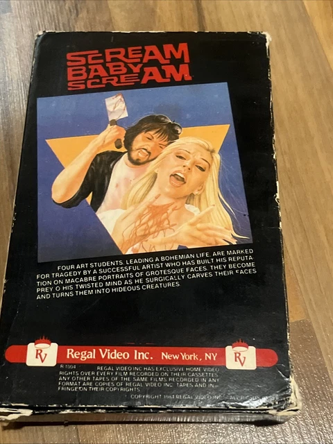 SCREAM BABY SCREAM Vhs Regal Video Big Box Horror Slasher Artist 60'S ...