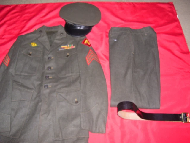 WWII NAMED USMC 4Th Marine Division Sgt's Uniform Blanket Service File ...