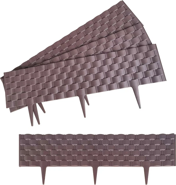 GARDEN BORDER EDGING - Interlocking Rattan Effect Plastic Mini Fence ...