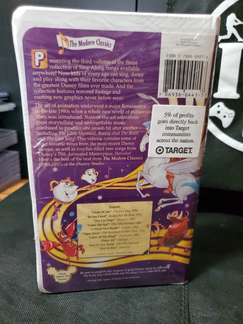 DISNEY SING ALONG Songs The Modern Classics VHS Mermaid Clamshell New ...