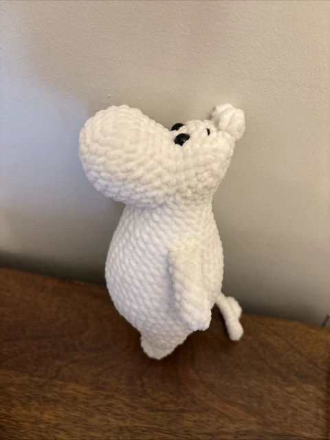 WHITE CROCHET MOOMIN Hippo Plush 8” Teddy Toy Vintage £19.99 - PicClick UK