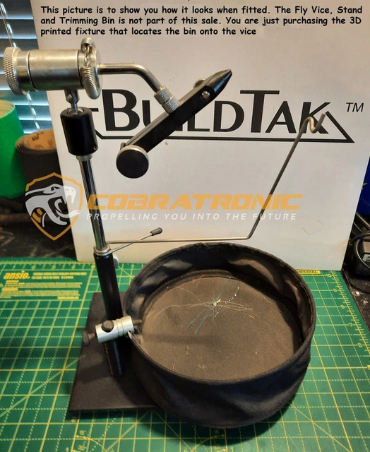 TRIM WASTE BIN Fixture for Snowbee Fly-Mate Tying Vice or similar Vices ...