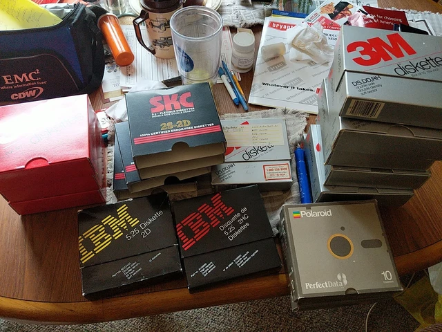 VINTAGE 5.25& FLOPPY Disk Boxes, 3M IBM DEC RX 50, No Disks Just Boxes ...