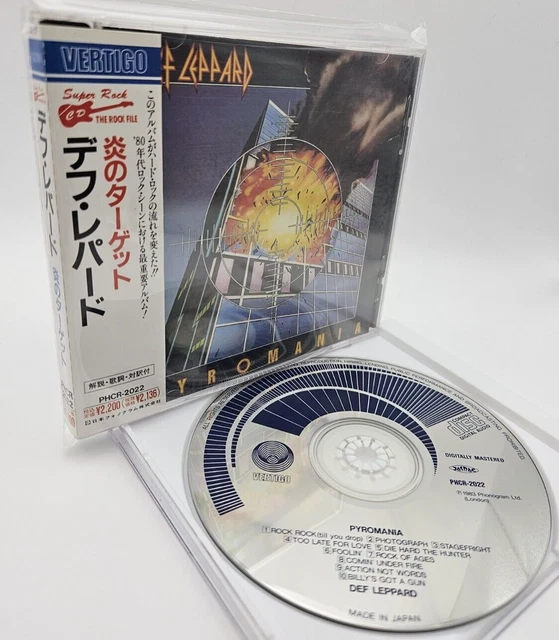 DEF LEPPARD PYROMANIA Japan Vintage CD PHCR 2022 w/OBI VERTIGO 1990 F/S £21.72 - PicClick UK