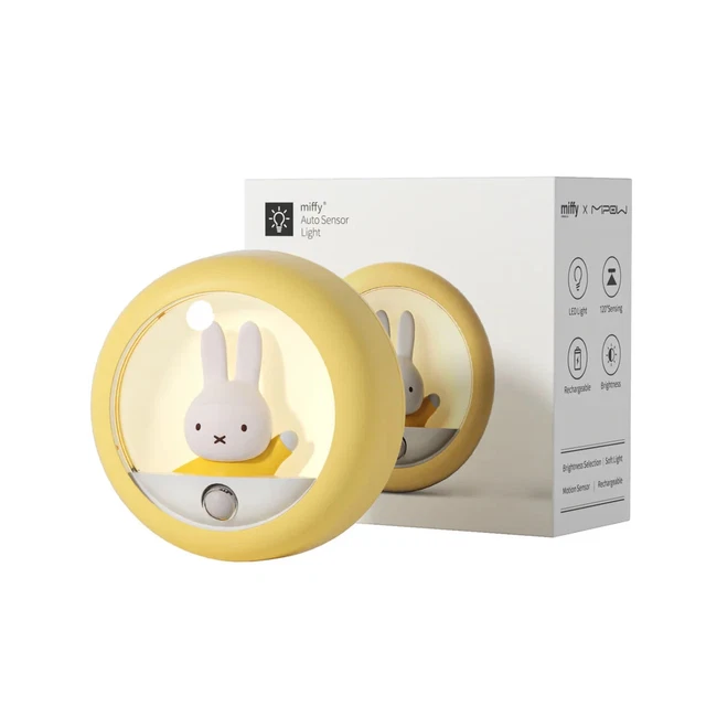 MIFFY MOTION SENSOR LED night light / 4000K / Warn white / Yellow £10.80 - PicClick UK