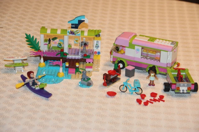 LEGO FRIENDS CAMION Camping Car Remorque Velo+Le Magasin De Plage Canoe ...