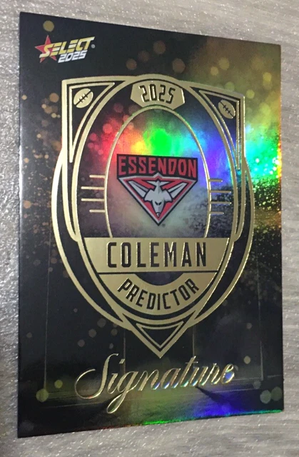 AFL SELECT FOOTY Stars 2025 Coleman Predictor Gold Signature Card ...