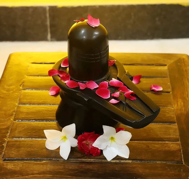 STATUE IDOLE SEIGNEUR Shiva Shivling 2" en pierre de marbre noir Shiva ...