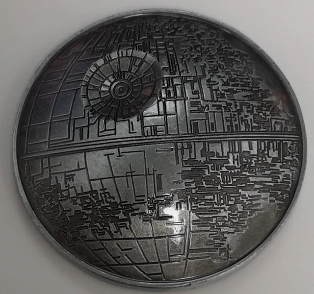 STAR WARS SILVER Death Star Coin Darth Vader Sci Fi Fantasy Old Vintage ...