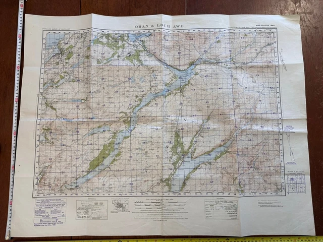 ORIGINAL WW2 BRITISH Army GSGS Map of Scotland - Oban & Loch Awe £12.00 ...