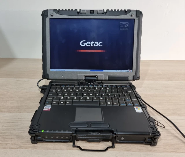 GETAC V100 RUGGED Notebook Convertible Computer Laptop PC Tablet 10.4 ...
