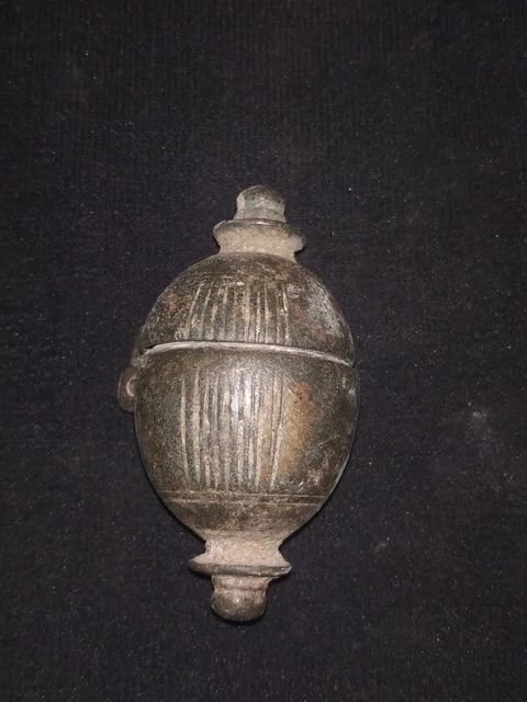 ANTIQUE TRADITIONAL INDIAN Ethnic Bronze Oval Shape Betel Lime Box ...