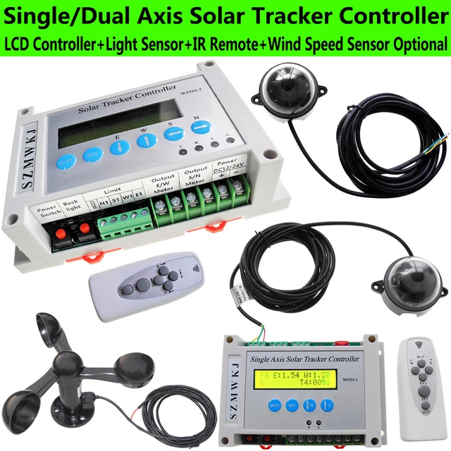 SINGLE/DUAL AXIS SOLAR Tracker Controller Automatic Solar Tracking W/ Anemometer £59.99 ...