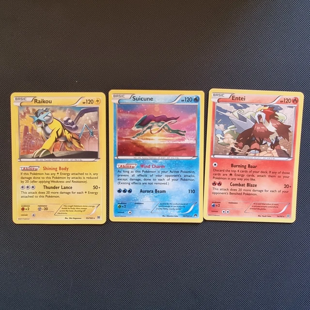 POKEMON TCG SUICUNE (30/122), Entei (14/98) & Raikou (55/162) Cosmo ...