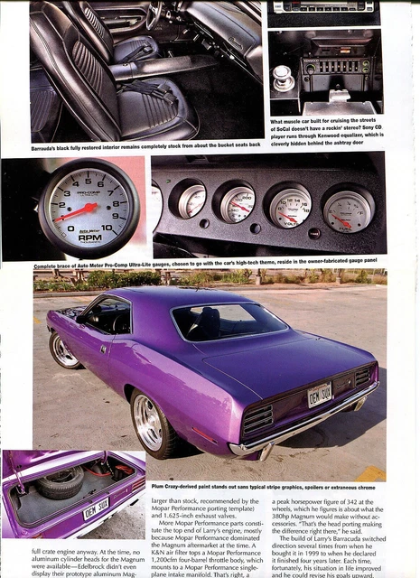 1970 PLYMOUTH BARRACUDA GRAN COUPE MODS 7 pg COLOR Article MOPAR $5.00 ...