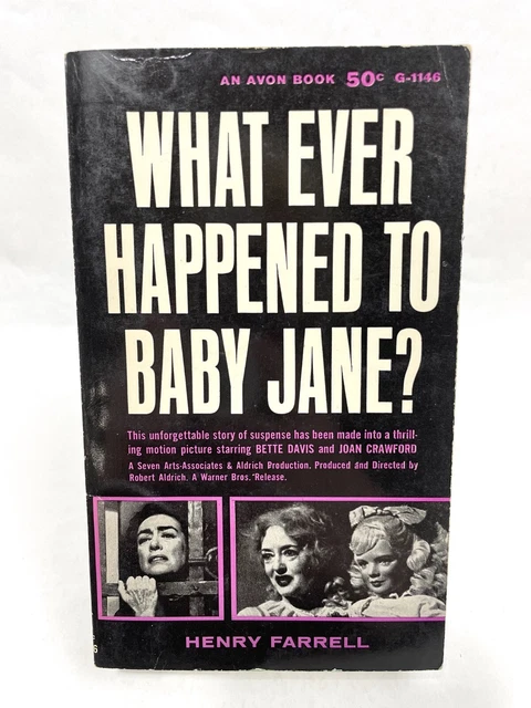 WHAT EVER HAPPENED TO BABY JANE? Farrell AVON Movie Tie-In BETTE DAVIS ...