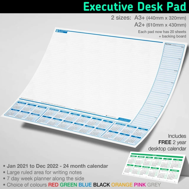 A3+ DESK PAD Calendar Executive Jotter Week Planner ToDo Paper Notes ...