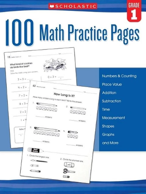 100 MATH PRACTICE Pages: Grade 1 by Scholastic (English) Paperback Book ...