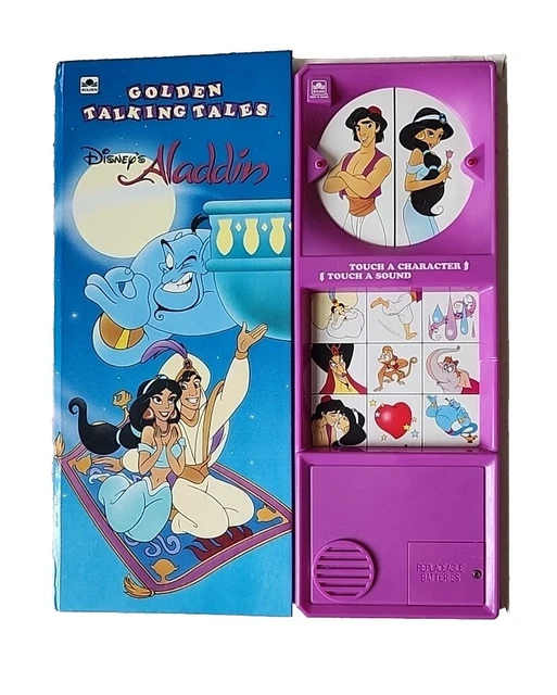 ALADDIN GOLDEN TALKING Tales Disney's Interactive Book Vintage 1993 ...