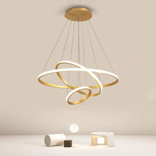 PLAFONIERA DA SOFFITTO LED 55W 3 Cerchi Inclinabili Oro IP20 Per Camere ...