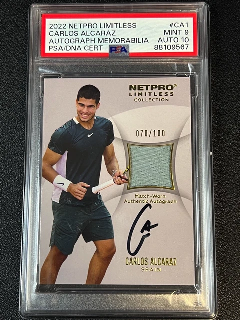 PATCH ROOKIE ILLIMITÉ Carlos Alcaraz Psa 9 2022 Netpro 10 Auto Rpa Rc ...