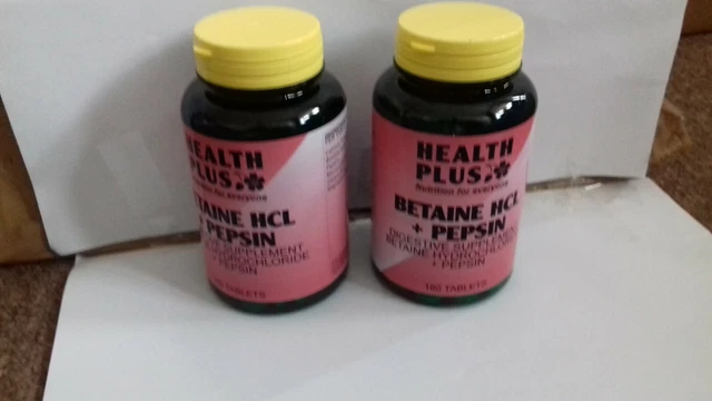 BETAINE HCL + Pepsin Digestive Supplement (Double Pack 2x180 Tablets) £ ...