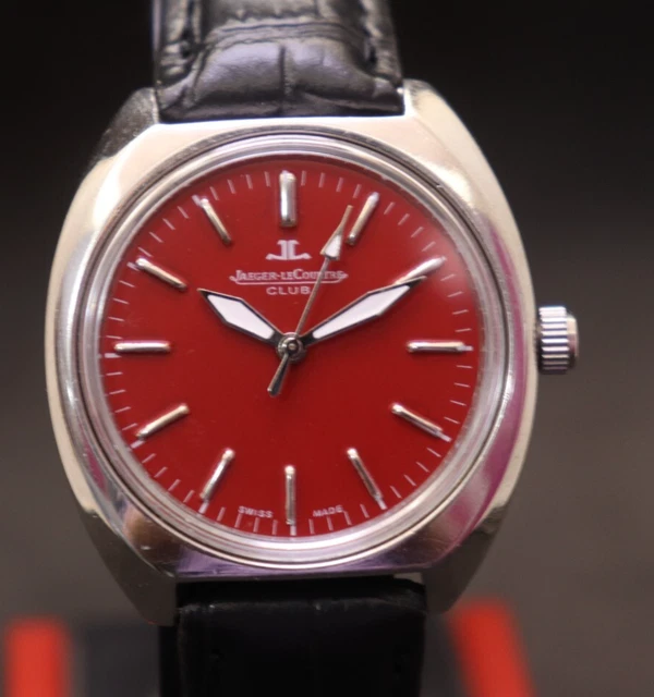 VINTAGE JAEGER-LECOULTRE CLUB 17 jewels manual winding red dial men's ...