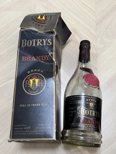 VINTAGE BOTRYS VSOP Greek Brandy 25 Years Old - Empty Bottle and Carton ...