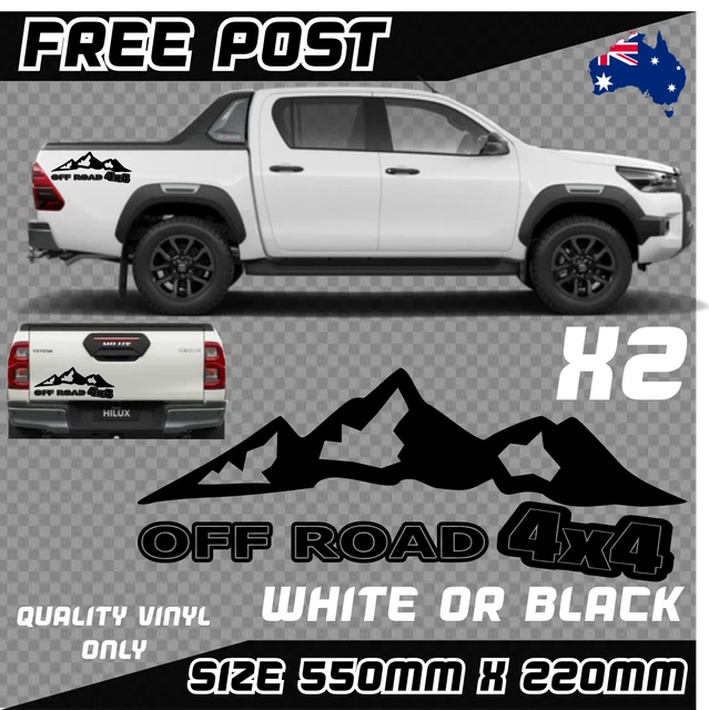 OFF ROAD 4X4 Mountain X2 Sticker Decal Ute 4WD Suits Hilux Offroad Tub ...