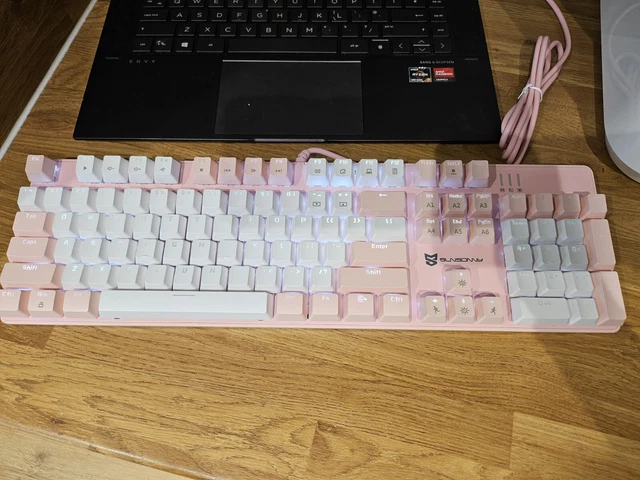 SUNSONNY MECHANICAL GAMING Keyboard Wired White Backlit Keyboard N-J9 ...