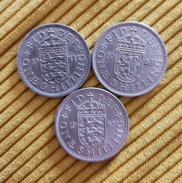 QUEEN ELIZABETH II 1953/1963/1965 One Shilling British Coins £4.00 ...