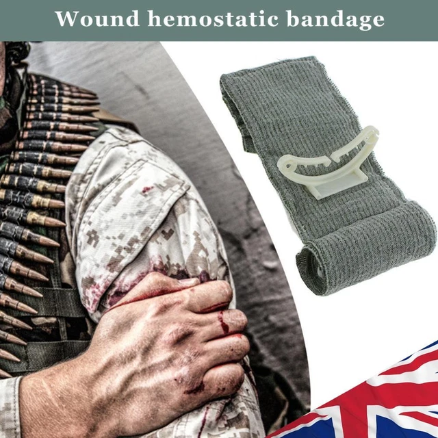 WOUND HEMOSTATIC BANDAGE Bleeding Treat & First Aid Training (4 Inches ...