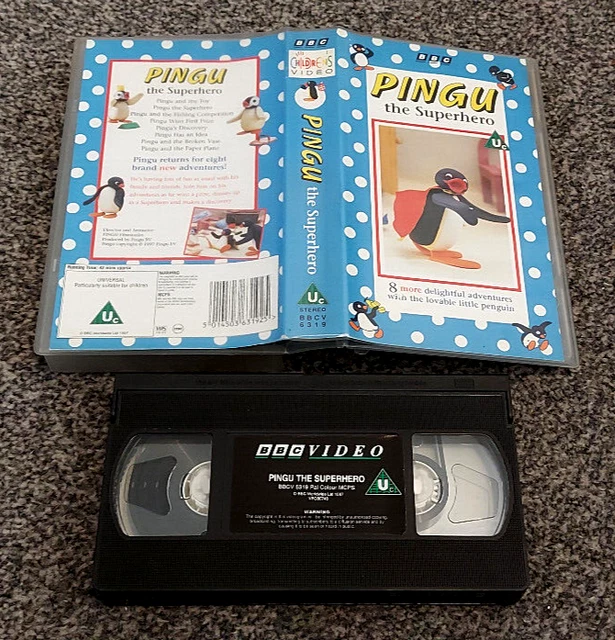 PINGU THE SUPERHERO 8 Adventures Bbc Video Pal Vhs Video Kids Children ...