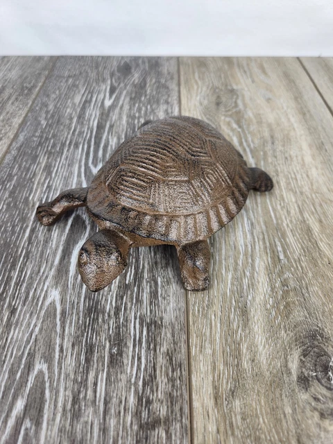 CAST IRON TURTLE Statue - Rustic Cast Iron Garden or Porch Decor 7 ...