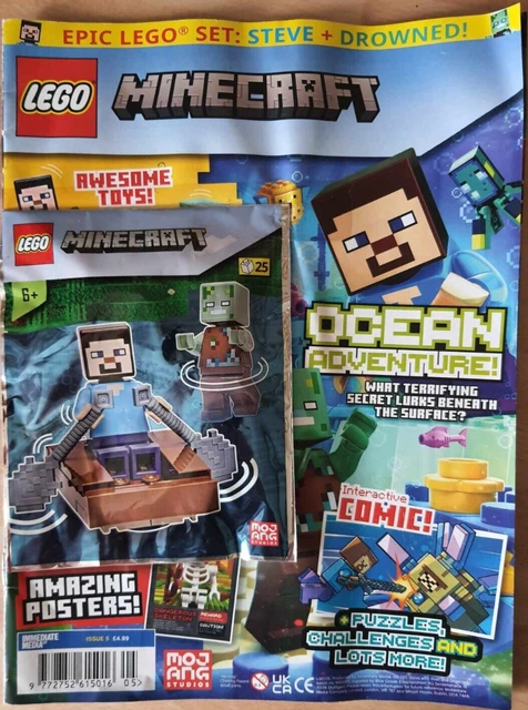 LEGO MAGAZINE MINECRAFT #5 Steve and Drowned Set Sealed £9.99 - PicClick UK